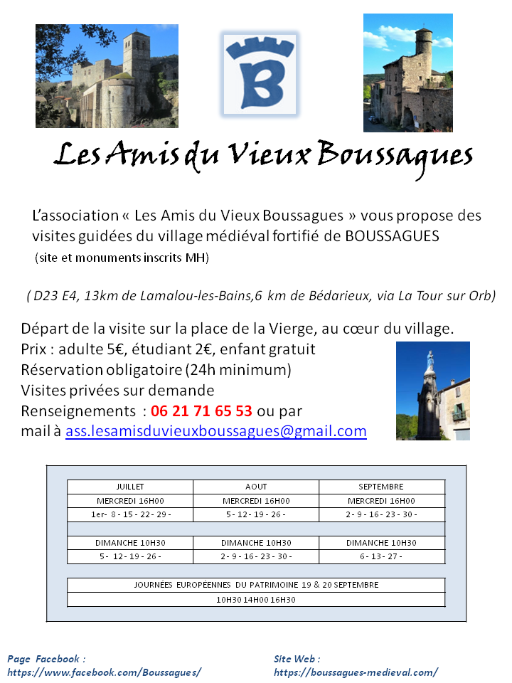 PLANNING VISITES GUIDÉES 2020 - Boussagues